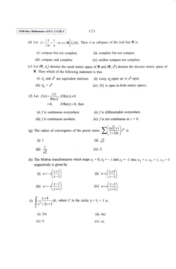 File Cu 2022 B Sc Honours Mathematics Semester 6 Paper Cc 13 Qp Pdf