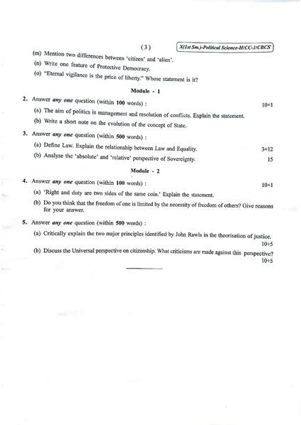 File Cu 2022 B A Honours Political Science Semester 1 Paper Cc 1 Qp