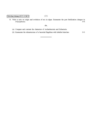File Cu 2020 B Sc Honours Botany Semester I Paper Cc 1 Qp Pdf