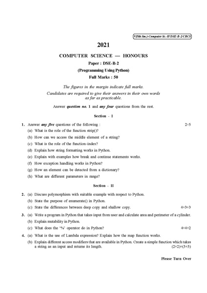 File Cu 2021 B Sc Honours Computer Science Semester 5 Paper Dse B 2