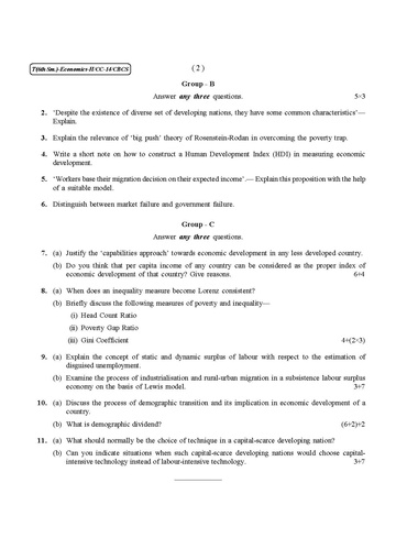 File Cu 2021 B A B Sc Honours Economics Semester Vi Paper Cc 14 Qp