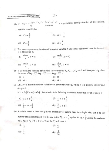 File Cu 2022 B Sc Honours Mathematics Semester 5 Paper Cc 11 Qp Pdf