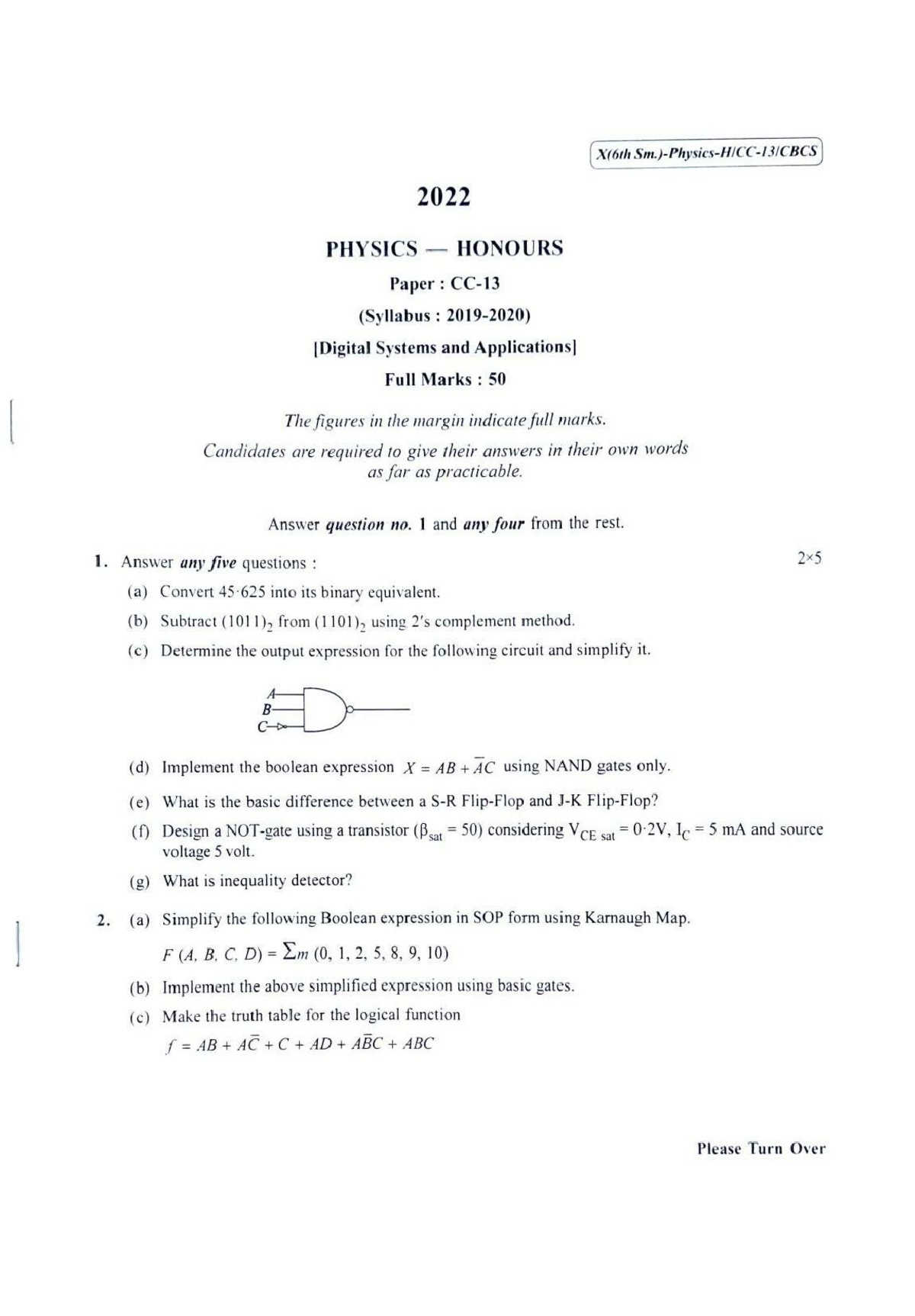 File Cu 2022 B Sc Honours Physics Semester 6 Paper Cc 13 For 2019