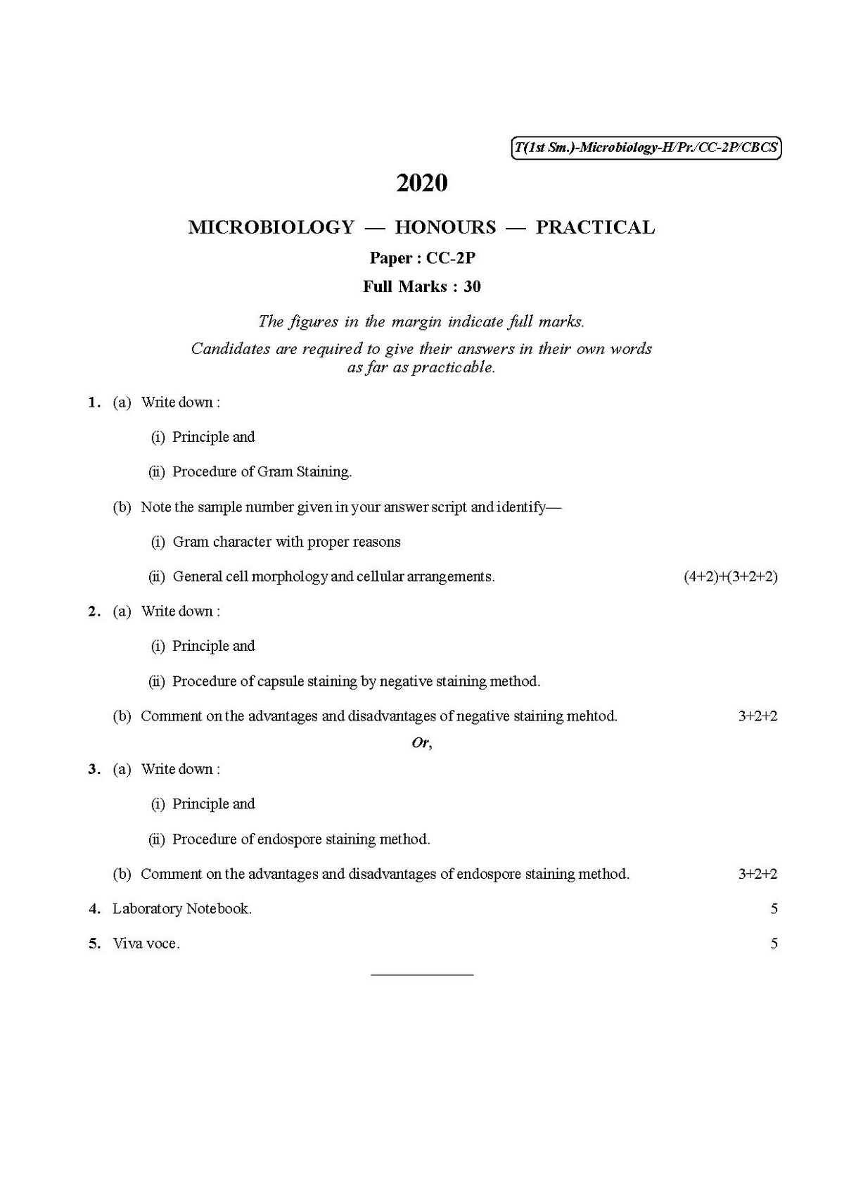 File Cu 2020 B Sc Honours Microbiology Semester I Paper Cc 2p