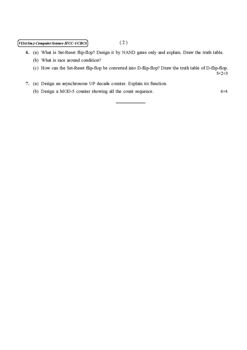 File Cu 2021 B Sc Honours Computer Science Semester 1 Paper Cc 1 Qp