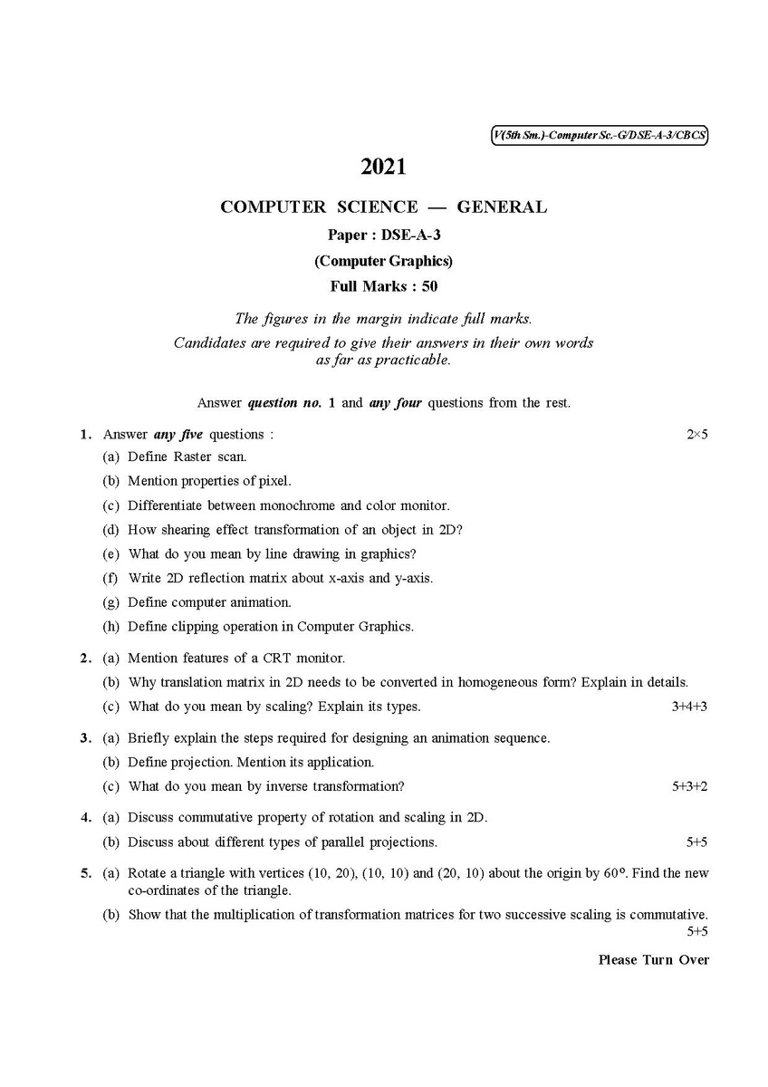 File Cu 2021 B Sc General Computer Science Semester 5 Paper Dse A 3