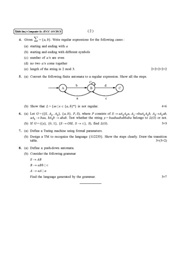 File:CU-2021 B.Sc. (Honours) Computer Science Semester-VI Paper-CC-14 ...